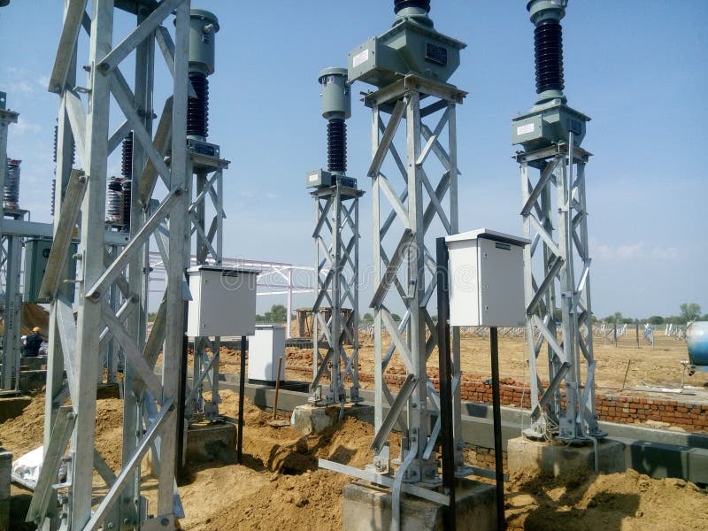 Switchyard Work Under Progress Stock Image - Image of levels, perform ...