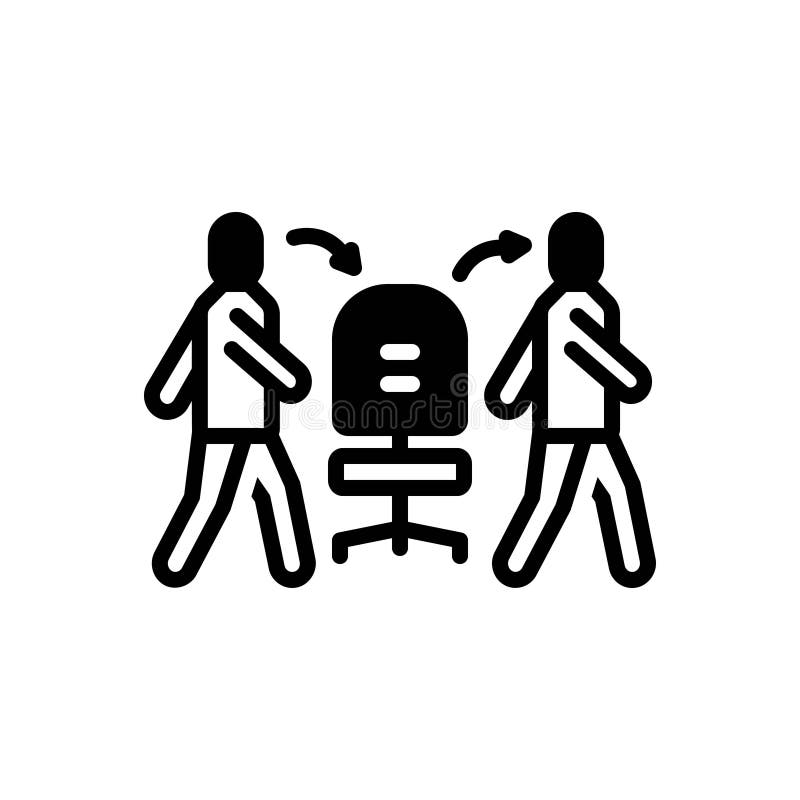 Black Solid Icon for Substitute, Seat and Chair Stock Illustration ...