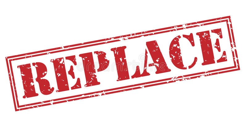 Substituya el sello rojo stock de ilustración. Ilustración de pegatina ...