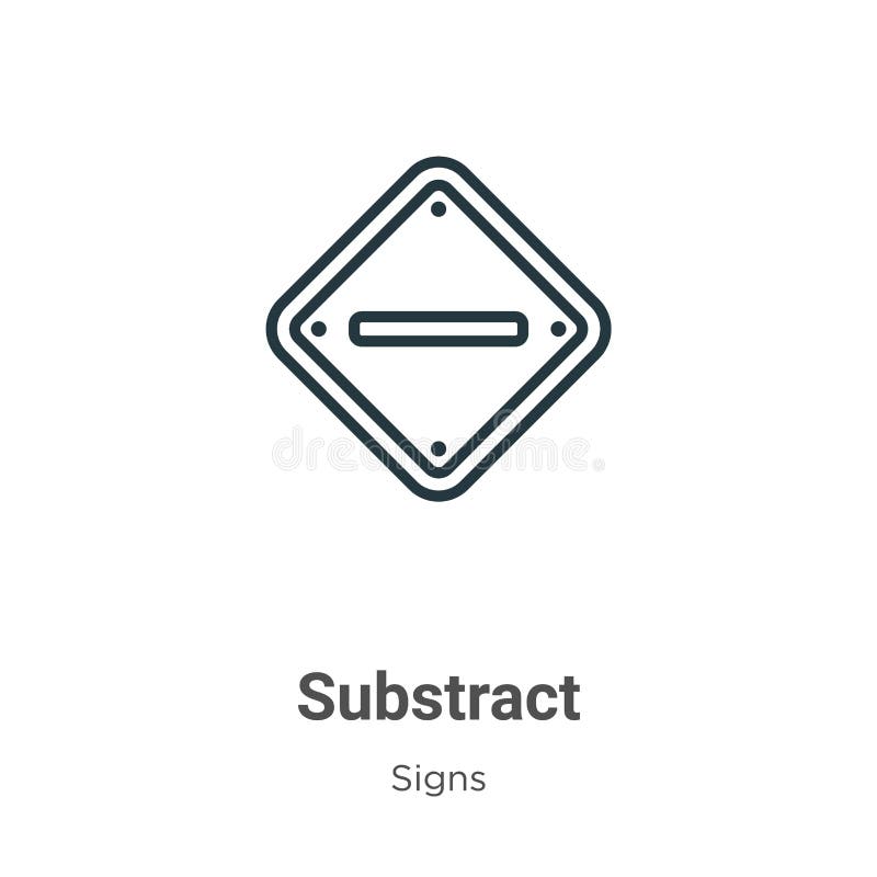 Substract Outline Vector Icon. Thin Line Black Substract Icon, Flat Vector Simple Element ...