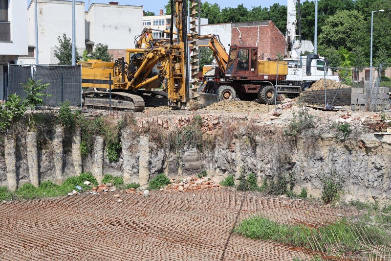 Substructure at the Construction Site of a New Building Editorial Stock ...