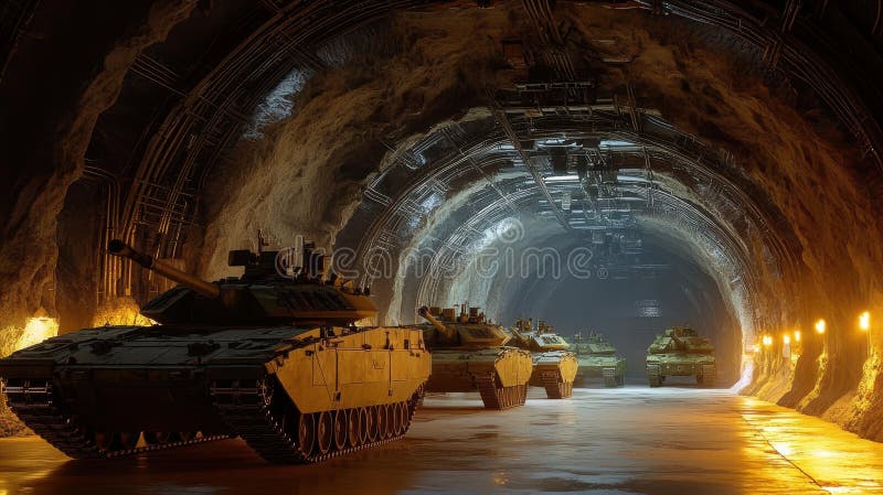 Military Tanks Stationed in Underground Base: Enhanced Security and ...