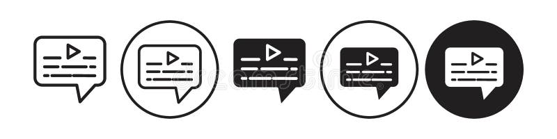 Subtitle Icon Vector Set Collection for Web Stock Vector - Illustration ...