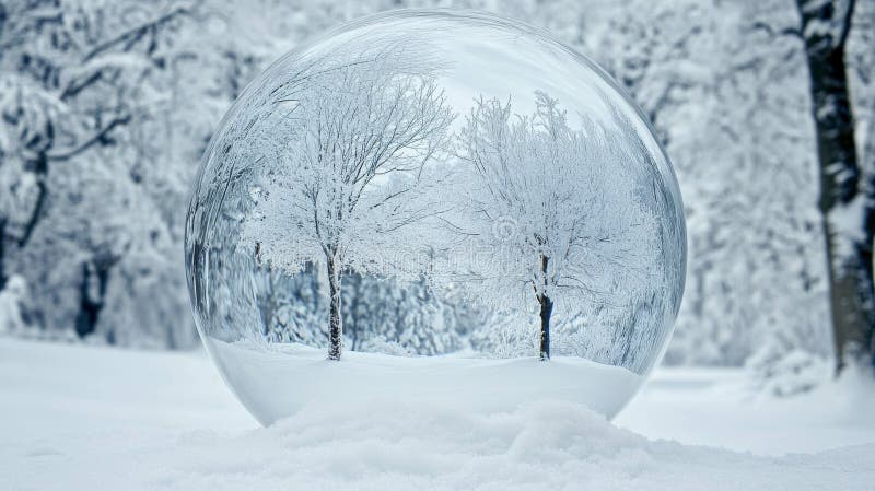 A Subtle Background Accompanies Three Trees that are Encapsulated ...