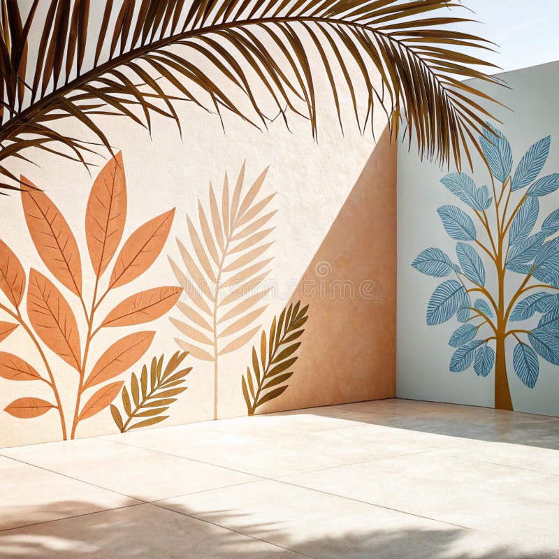 Beige Shadow Texture with Leaf Pattern Stock Illustration - Illustration of naturetexture ...