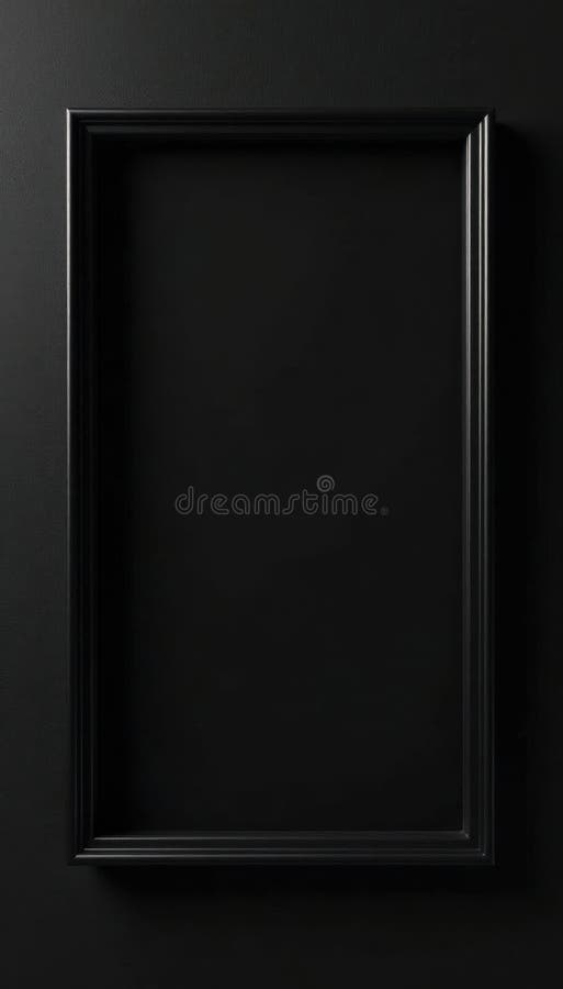 Subtle Black Frame Barely Visible on Black, Creating Depth , Abstract ...