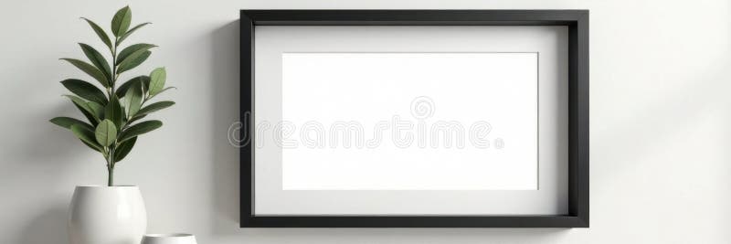 Subtle Black Frame Encasing a White Mat; Ready for Artwork , Minimal ...