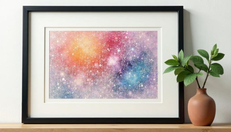 Subtle Black Frame, Off White Mat, Showcases Artwork , Accent, Mounting ...