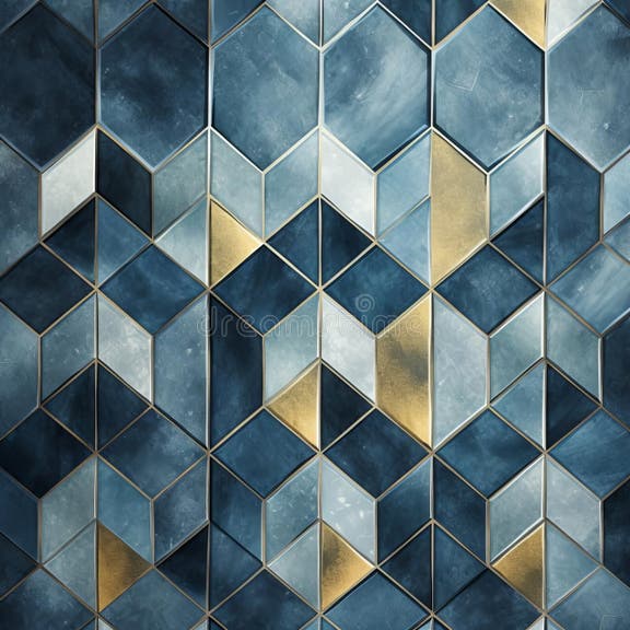 Subtle Blue and Gold Accent Tile Pattern Designs Inspiration Stock ...