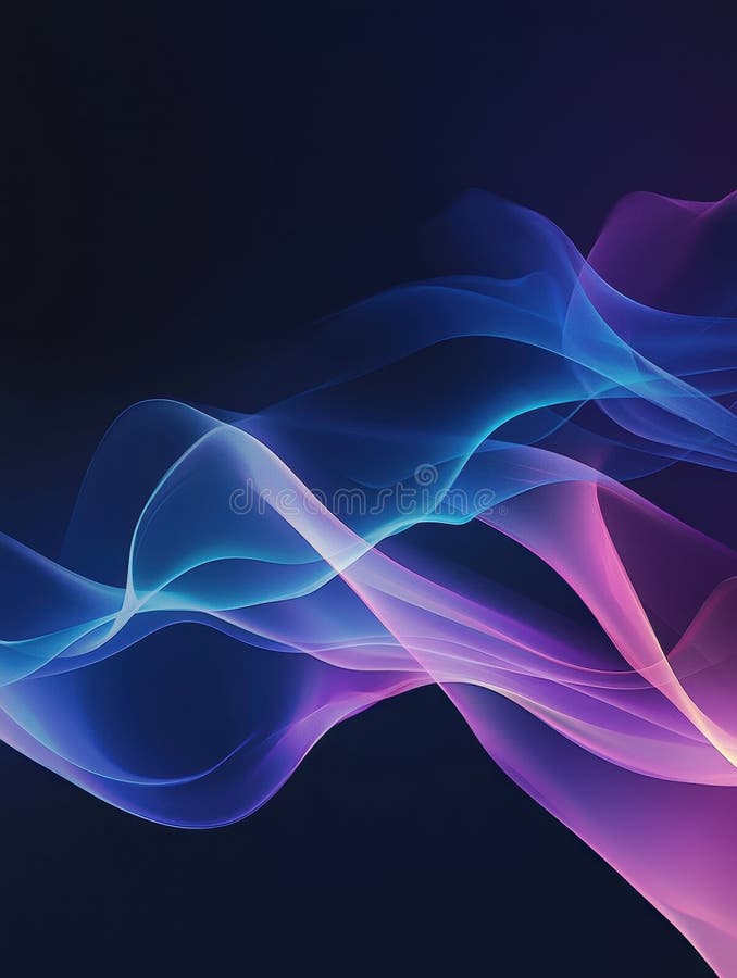 Subtle Blue and Purple Gradient Waves Stock Illustration - Illustration ...