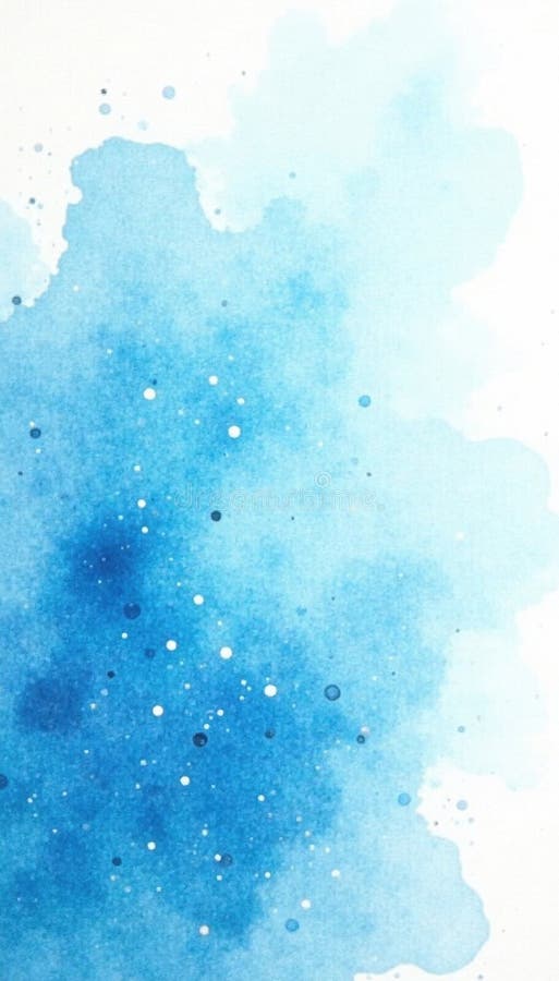 Subtle Blue Watercolor Splatter, Peaceful and Harmonious Blend of Soft ...