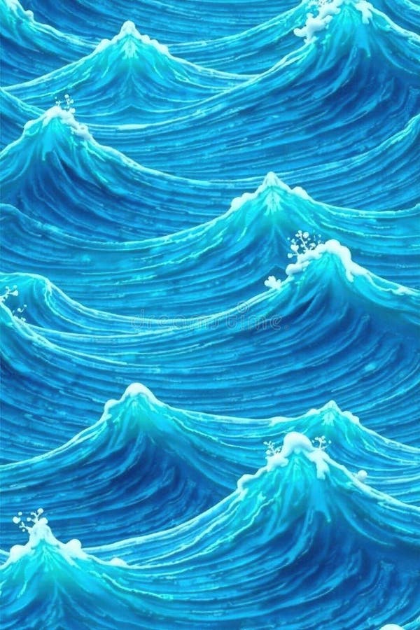 Subtle Blue Wave Seamless Pattern Elegant, Repeating Aquatic Theme ...