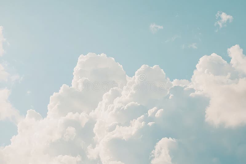 Subtle Cloud Texture, Soft White Puffs Against a Pale Blue Sky, Serene ...