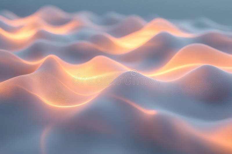 Soft Undulating Waves Illuminated with Warm Light Create a Serene ...