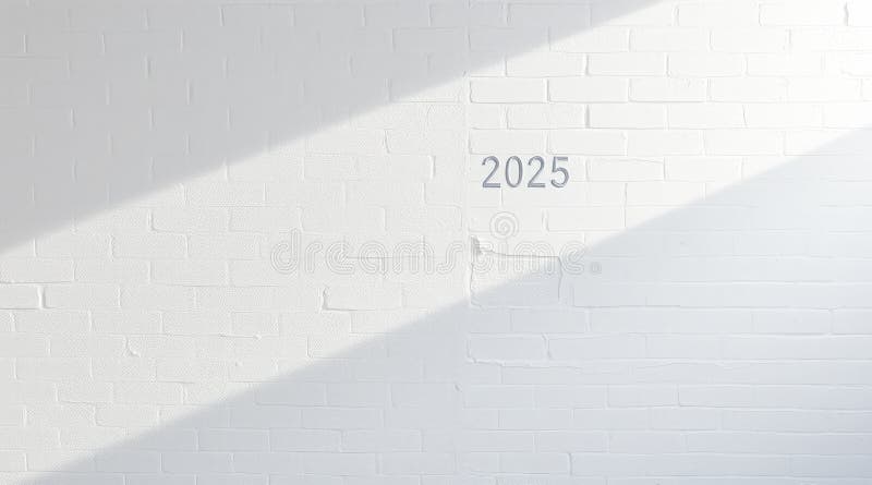 Subtle 2025 Displayed on a Textured White Brick Wall with Soft Light ...