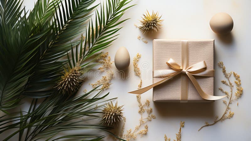 Subtle and Elegant Palm Sunday Gift Decoration Under Palm Tree Leaves ...