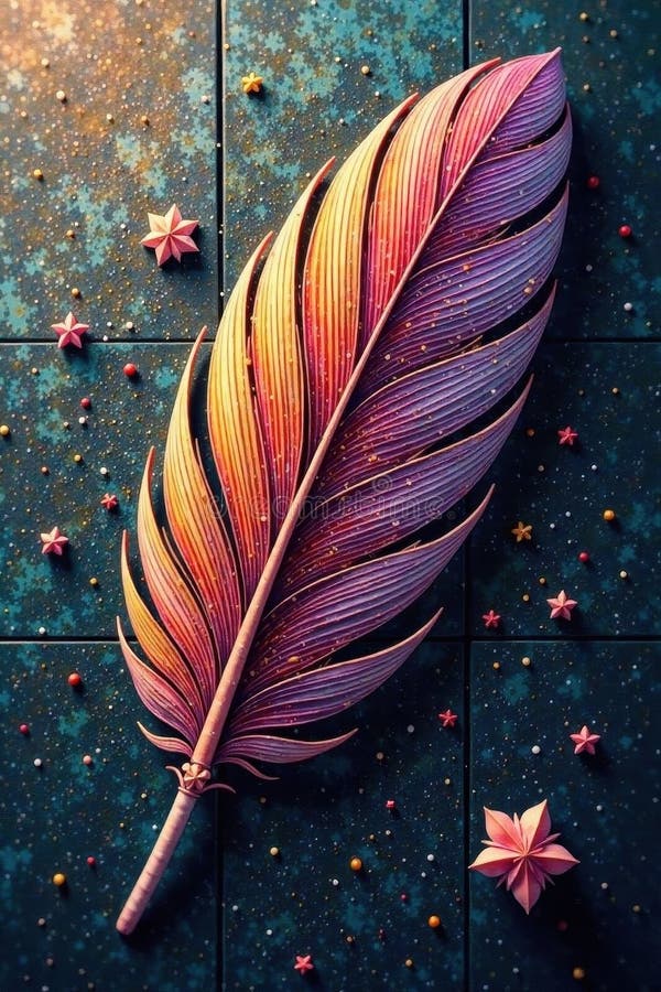 Subtle Feather Print, Continuous Tiling Effect , Minimalist, Pastel ...