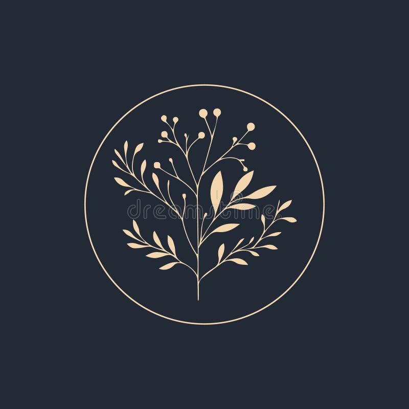 Subtle Flora Line Work Logo Design Stock Illustration - Illustration of ...