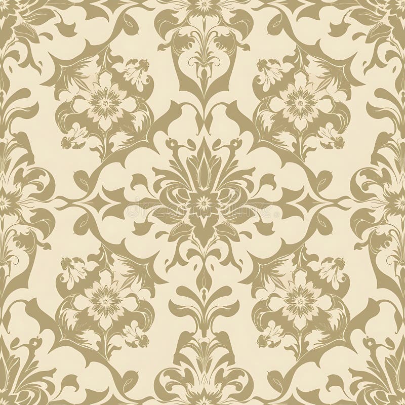 A Subtle Floral Damask Pattern with Intricate Details and Soft ...