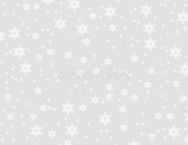 Subtle Flying Snowflakes on Light Grey Background. Stock Illustration ...