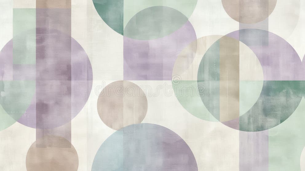 Subtle Geometric Patterns with Overlapping Circles and Squares in Soft ...