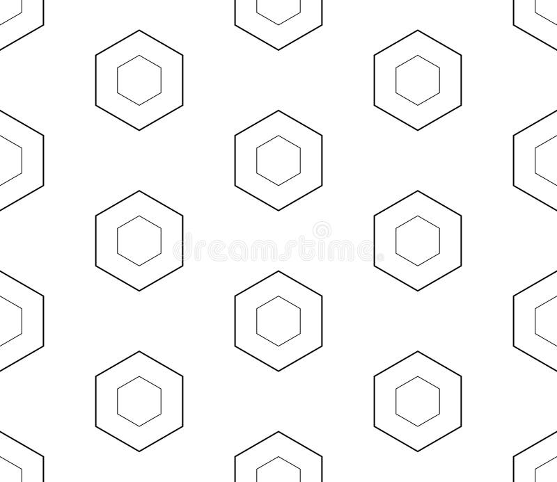 Subtle Geometric Texture, Black Outline Hexagons Stock Vector ...