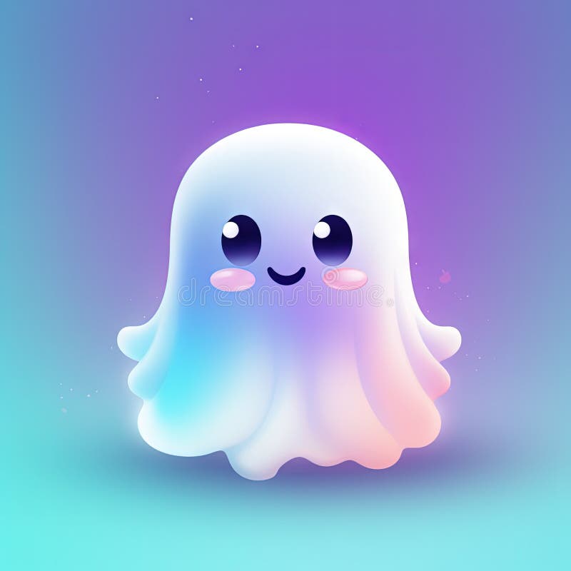 Subtle Ghost Logo with Cute Magic and Gradients for Branding. Stock ...