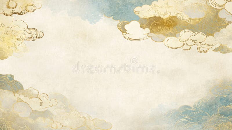 Subtle Gold and Blue Clouds Abstract Background Stock Illustration ...