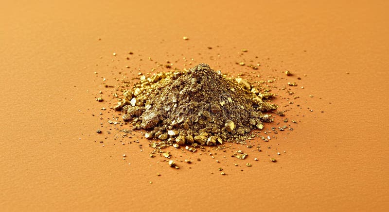 Subtle Gold Dust Particles on Matte Background Enhanced by Soft Diffuse ...