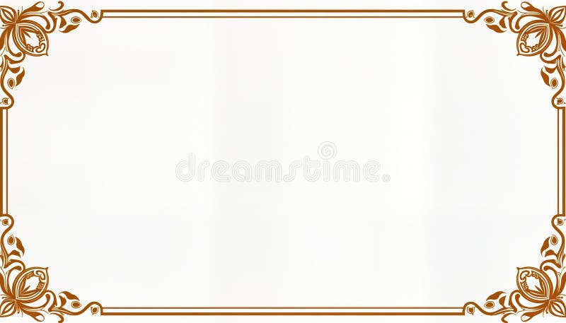 Subtle Gold Frame with Oriental Style Horizontal Border. Empty ...