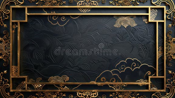 Subtle Gold Oriental Border Frame for Web Presentations Stock ...