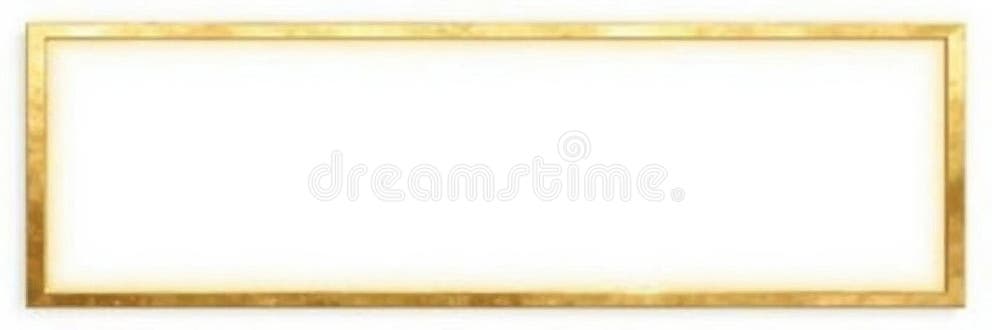 Subtle Gold Rectangular Border, Isolated on White, Simple Border ...