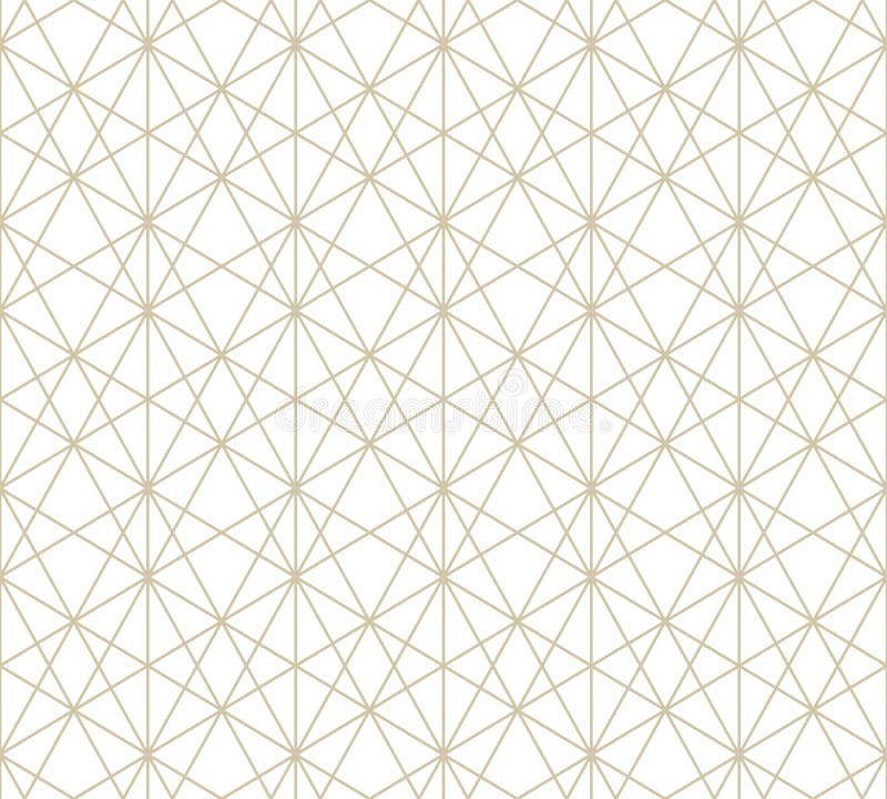 Subtle Golden Lines on White Background. Vector Geometric Grid Seamless ...