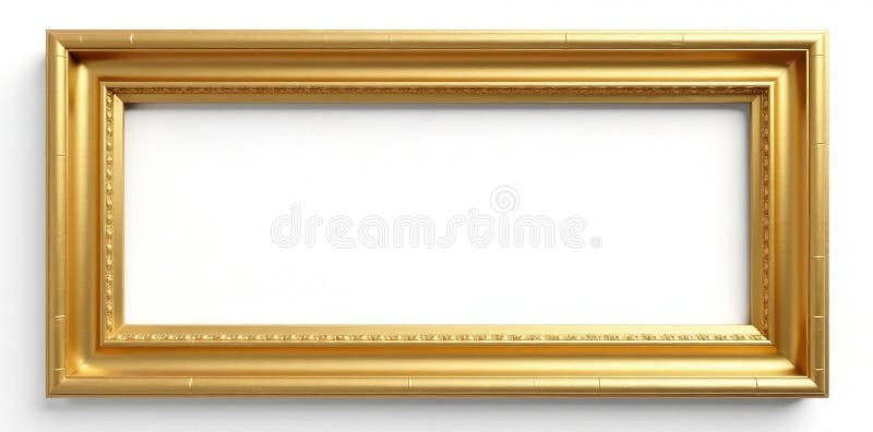 Subtle Golden Rectangular Frame Isolated on White, Elegant Border ...