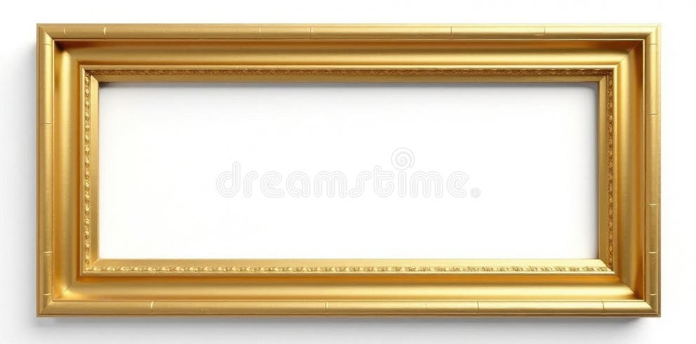 Subtle Golden Rectangular Frame Isolated on White, Elegant Border, Simple Stock Illustration ...