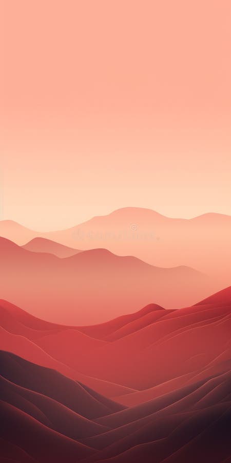 Subtle Gradient Abstract Landscape with Pink Hills Stock Illustration ...