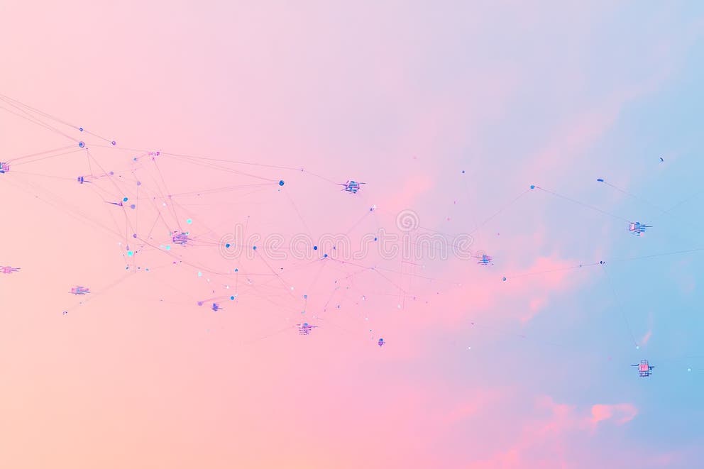 Subtle Gradient Background with IoT Connections and Network Nodes Stock ...