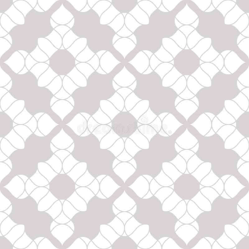 Subtle Gray Vector Geometric Seamless Pattern with Delicate Flowers ...