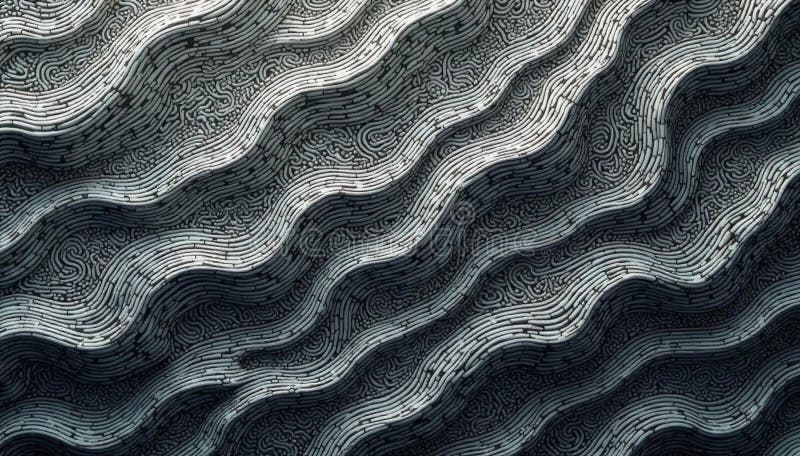 Subtle Grayscale Wavy Doodles, Repeating Seamless Texture, Illustration ...