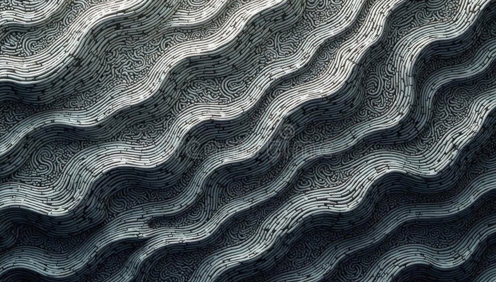 Subtle Grayscale Wavy Doodles, Repeating Seamless Texture, Illustration ...