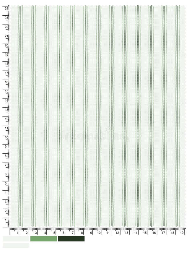Subtle Green Striped Fabric with Measuring Scale for Design and a ...