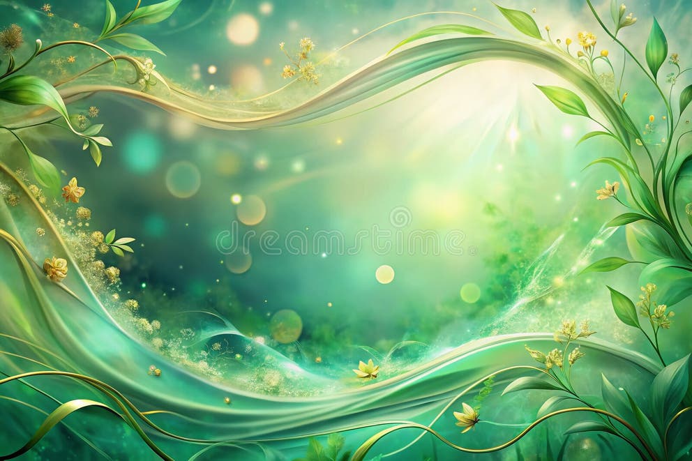 Subtle Green Wave Border Frame a Sophisticated Surreal Design Element ...