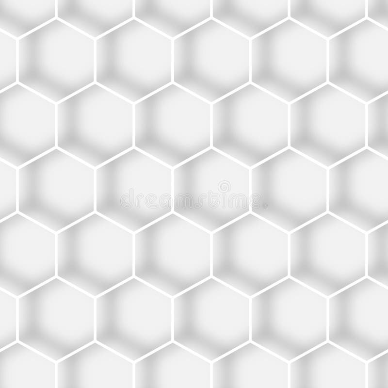 Subtle Hexagonal Tile Pattern, Black and White Seamless Background ...