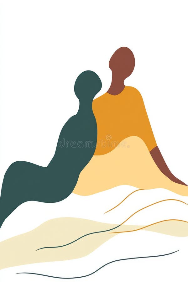 A Subtle Illustration of Two Figures Sitting Together, One Offering a ...