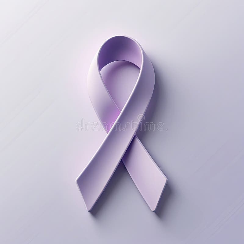 Subtle Lavender Ribbon Symbolizing Cancer Awareness and Support Stock ...