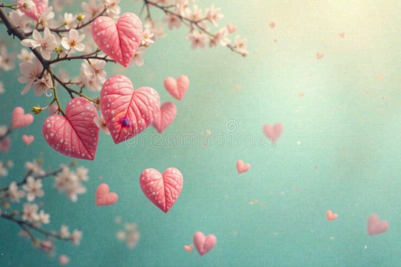 Subtle Leafy Heart Repeat, Soft Color Palette, Pattern, Hearts ...