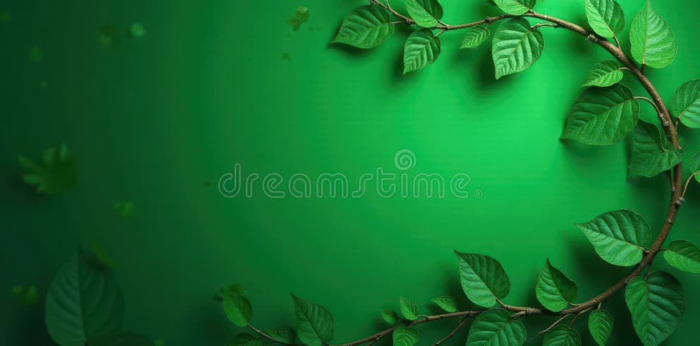 Subtle Leafy Vine Pattern, Emerald Green Backdrop, Lush, Jungle, Forest ...