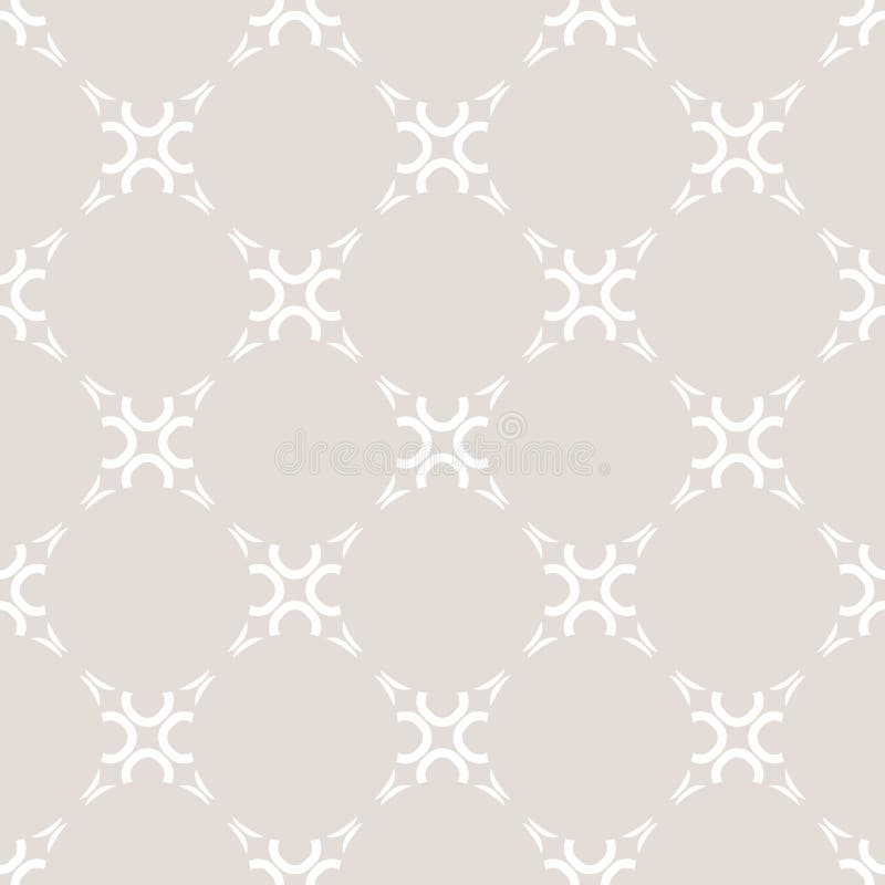 Subtle Linear Grid Abstract Geometric Seamless Pattern. White and Beige ...