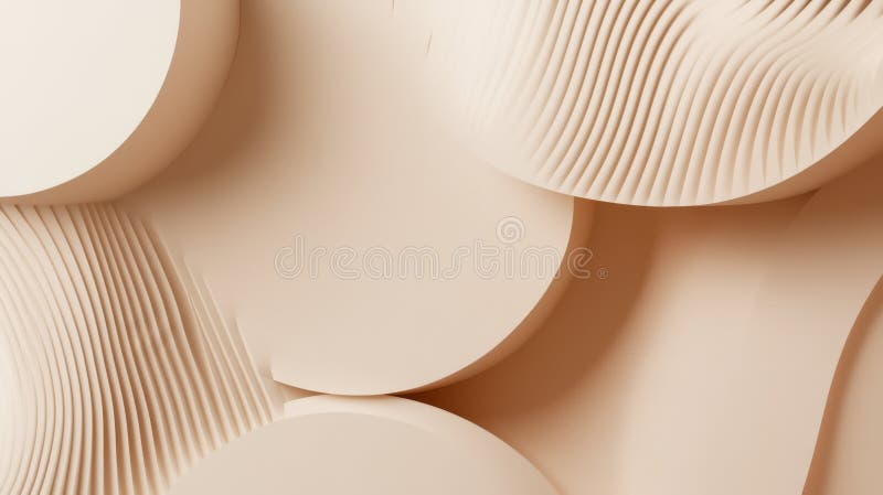 Subtle Minimalist 3D Illustration of Textured Beige Forms Stock ...