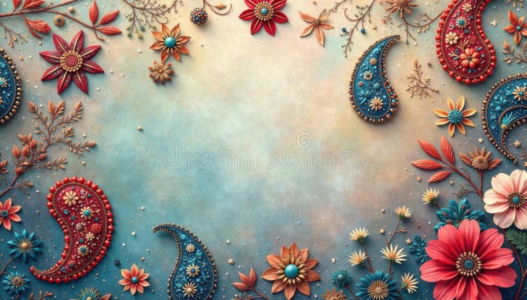 Subtle Muted Paisley Pattern on Textured Backdrop , Tones, Soft Stock ...